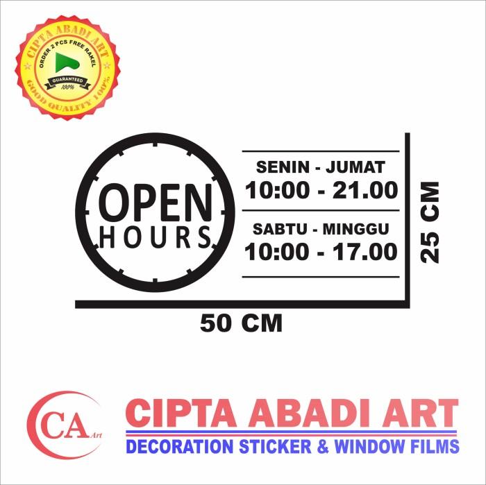 Jual Cutting Sticker,Stiker Kaca,Dinding Open Hours Untuk Tempat Usaha ...