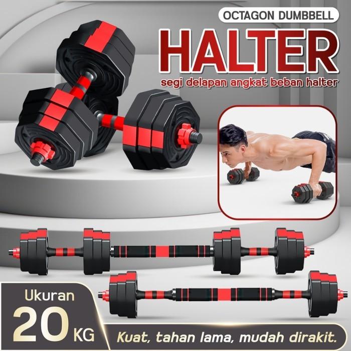 Jual BG Sport Dumbbell barbell Set 20Kg Alat Olahraga Beban Angkat Besi - DUMBBEL SET 20KG ...