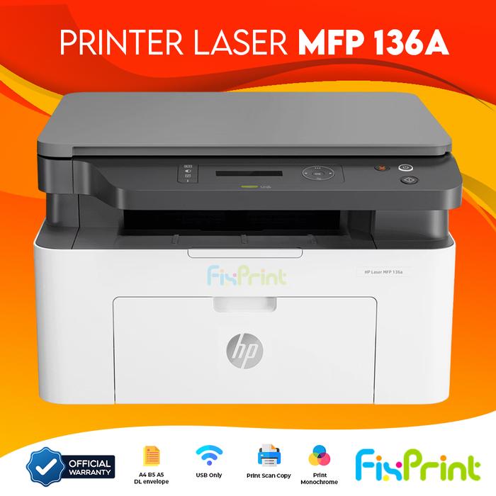 Jual Printer HP LaserJet 136A 136W Wifi Print Scan Copy Duplex A4 Laser ...