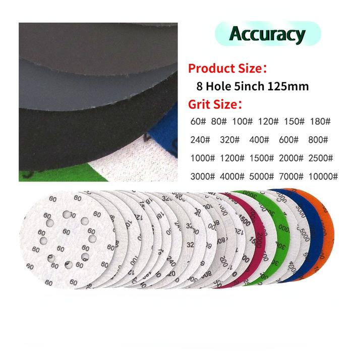 Jual TP 5inch Sandpaper 125mm 60-10000 grit Round Shape Sanding Discs ...