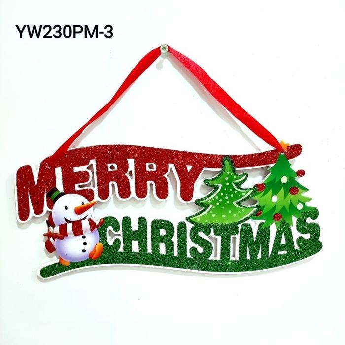Jual Tulisan Merry Christmas Natal Tempelan Kertas Natal Glitter Gambar ...