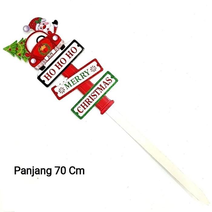 Jual Tongkat Santa Kayu Outdoor Gambar Kertas Natal Dekorasi Gantungan ...