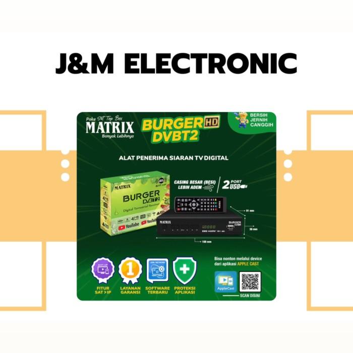 Jual Set top box DVBT2 receiver matrix burger hijau/stb matrix burger ...