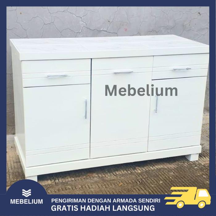 Promo [ORI] Meja Dapur Kitchen Set Bawah Kayu Solid | Meja Kompor Rak ...