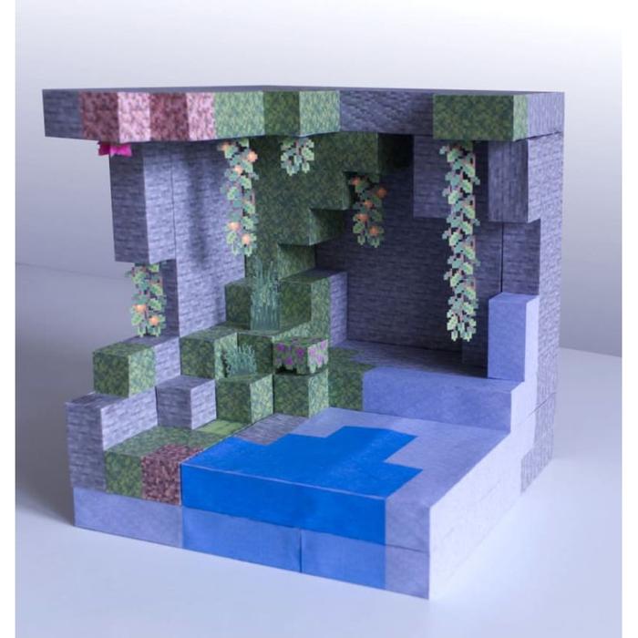 Jual Kertas Papercraft pola lush cave minecraft (PP-A14) - Kab ...