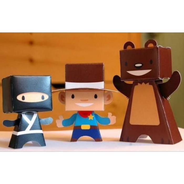 Jual Kertas Lembaran pola papercraft karakter 3 ninja koboi (PM-D2 ...