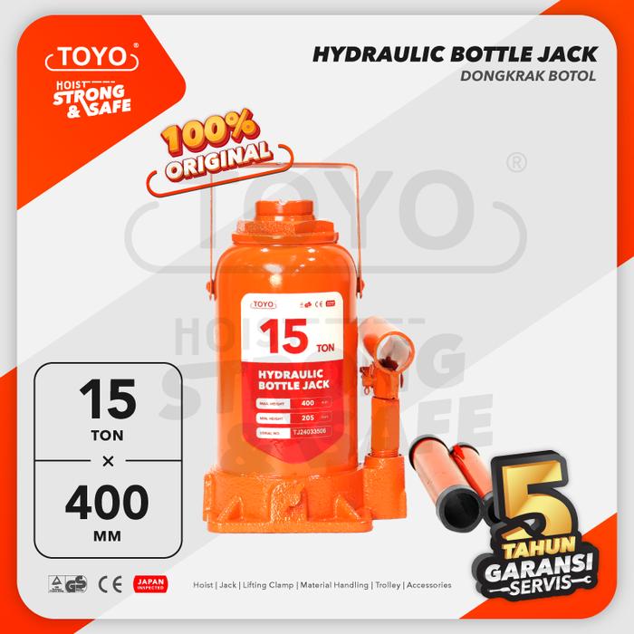 Promo Hydraulic Bottle Jack / Dongkrak Botol 15 Ton TOYO - Jakarta ...