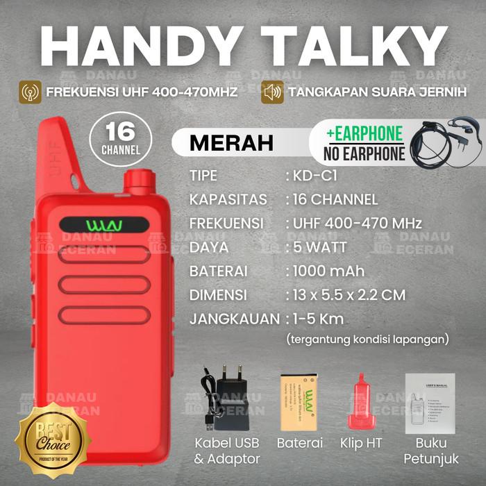 Jual HT WLAN KD C1 UHF Set Two Way Radio Walkie Talkie WLN KDC1 Handy ...