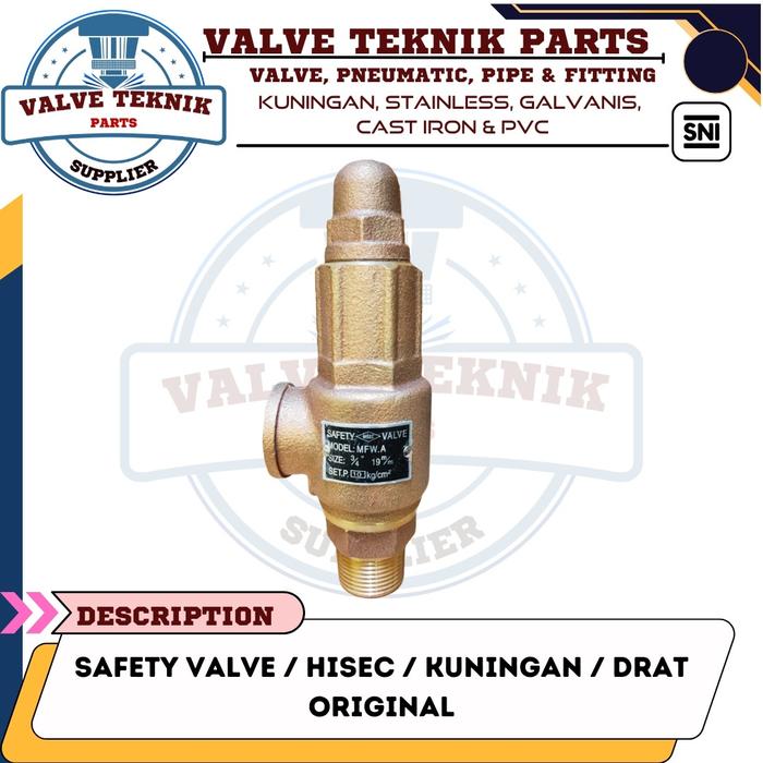 Jual SAFETY VALVE SAFETY RELIEF VALVE KUNINGAN HISEC 1-1/2" inch / DRAT ...