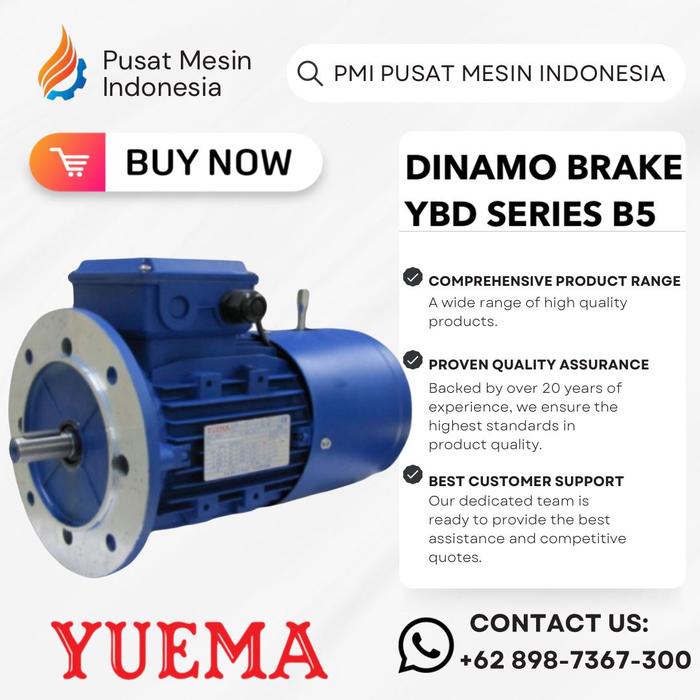 Jual BRAKE DINAMO MOTOR YUEMA YBD 6P 5,5KW 7,5HP 3PHASE 380V B5/ BRAKE ...