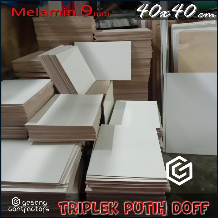 Jual Triplek Melamin Putih Doff 1 Muka Tebal 9mm ( 40x40 cm ) Ada 100 ...