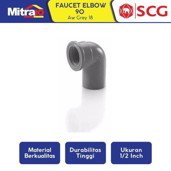 Jual Scg Faucet Elbow Sambungan Pipa Pvc 90 Derajat Drat Dalam Aw Grey ...
