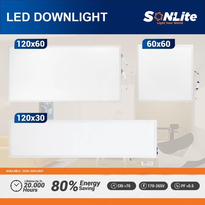 Jual SONLITE LED Downlight Panel 120x60 / 120x30 / 60x60 50Watt 7000k ...