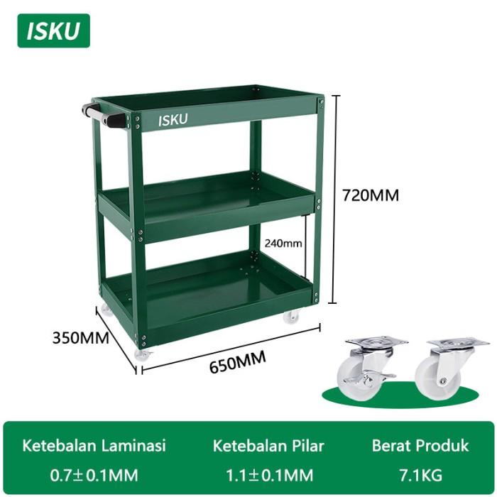 Jual ISKU Troli Bengkel Rak 3 Susun Trolly Trolley Besi rak kerja ...