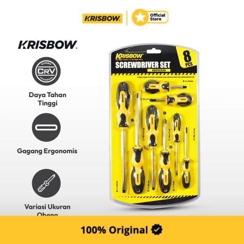 Jual Krisbow Screwdriver Obeng Plus & Minus 8 Pcs - Kuning Lrsst8 ...