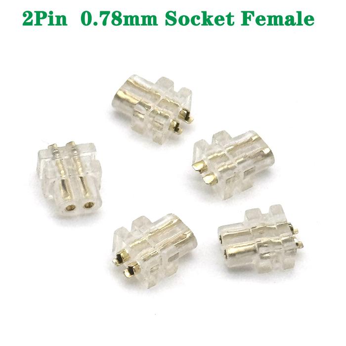 Jual 0.78mm 2pin Socket DIY IEM Female connector Double Pin Socket Male ...