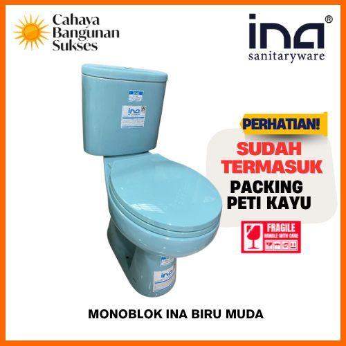 Jual MONOBLOK KLOSET DUDUK OTOMATIS WARNA INA TOMBOL CX-100 - Biru Muda ...