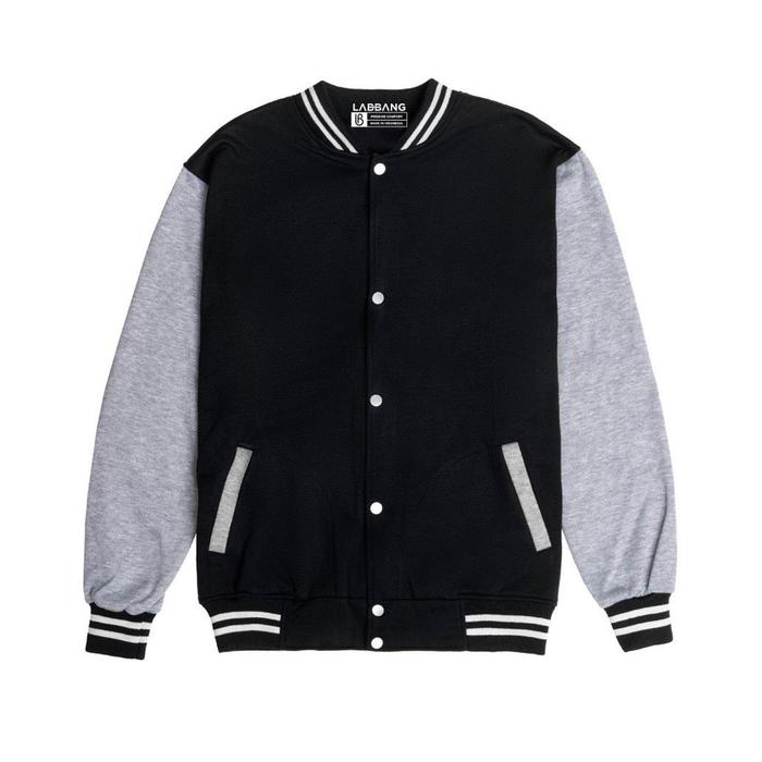 Jual LABBANG Jaket Varsity Baseball Kancing Pria Wanita Cotton Fleece ...