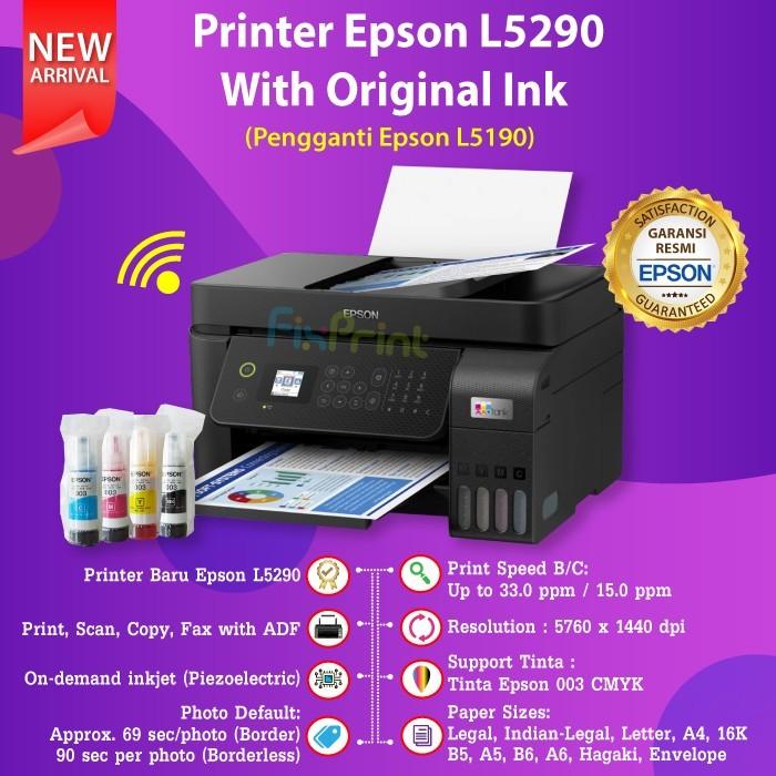 Promo Printer Epson EcoTank L5290 All-in One Print Scan Copy WiFi ADF ...