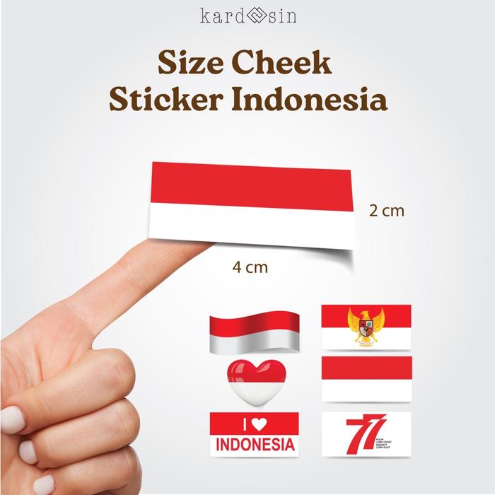 Jual [10 PCS] CHEEK STICKER STIKER PIPI INDONESIA BENDERA MERAH PUTIH ...