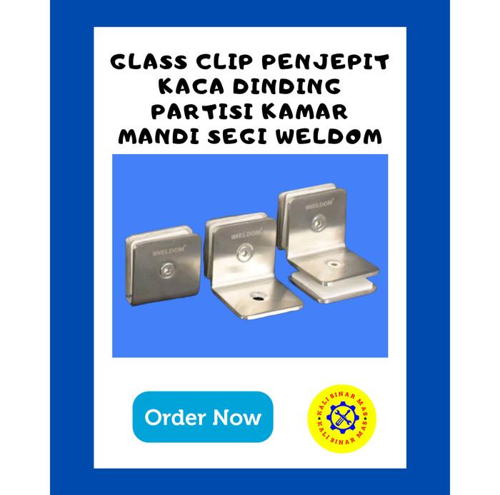 Jual Glass Clip Penjepit Kaca Dinding Partisi Kamar Mandi Segi Merek ...