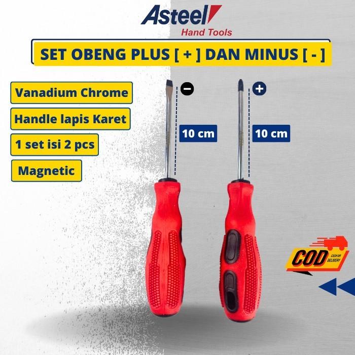 Promo Obeng Set Plus Minus Magnet Panjang Lengkap Screwdriver Vanadium ...
