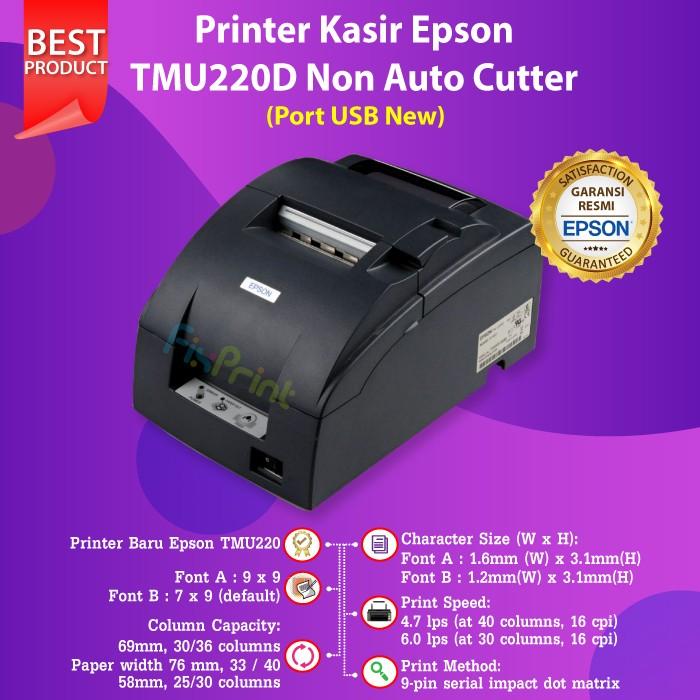 Promo PRINTER POS STRUK DOT MATRIX EPSON TMU 220D TM-U220 D GARANSI ...