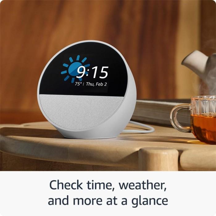 Jual All-new Amazon Echo Spot (2024 release), Smart alarm clock with vibrant sound + Alexa ...