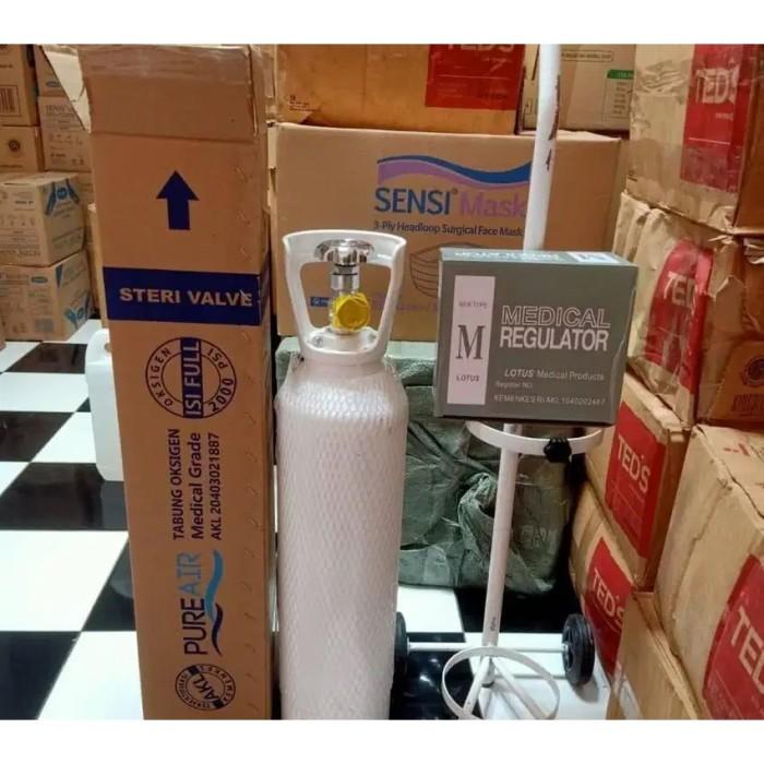 Jual Tabung Oxygen Lengkap Pure Air 1m3 + Regulator Siap Pakai - Hanya ...