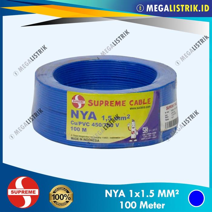Jual SUPREME KABEL NYA 1.5 MM ( 100 METER ) / KABEL LISTRIK KAWAT 1,5MM / ENGKEL 1,5 / TUNGGAL 1 ...