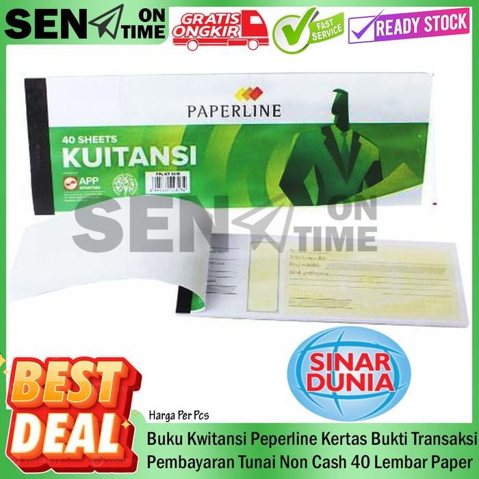Jual Paper Line Hijau Buku Kwitansi Peperline Kertas Bukti Transaksi ...