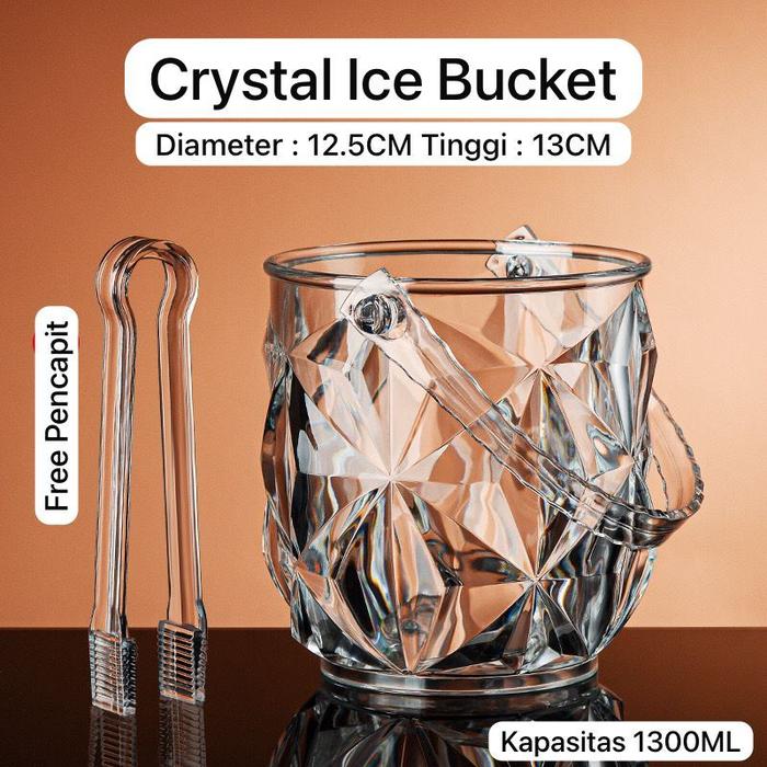 Jual [MS] Wadah Es Batu Akrilik Tempat Es Batu Crystal Ice Bucket ...