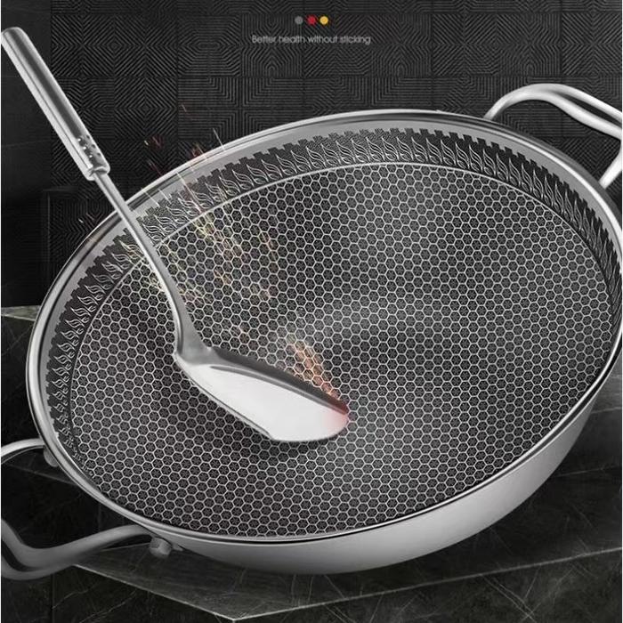 Jual Wajan Wok Penggorengan Honeycomb Stainless Steel Tebal Anti Lengket - Kota Tangerang ...