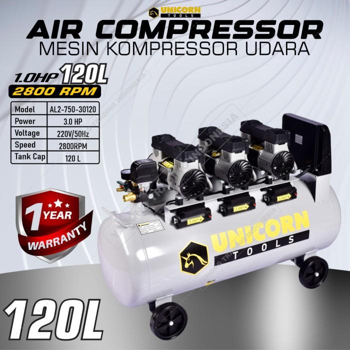 Jual Kompresor Udara Angin Tanpa Oli 120 Liter 120L Air Compressor ...