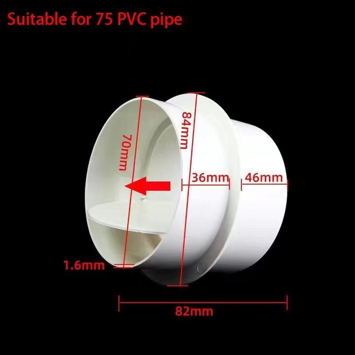 Jual Backflow Valve Konektor Damper Ventilation Check Valve Pipa ...