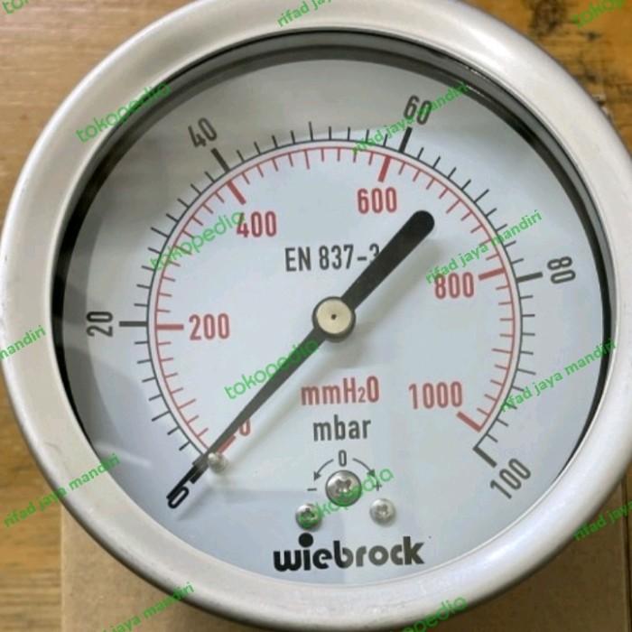Jual pressure gauge wiebrock 100mbar size 4" inchi full stainless Best ...