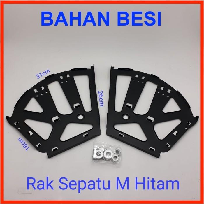 Jual Rak Lemari Sepatu Bracket Fitting Engsel Putar 3 Susun Besi Hitam ...