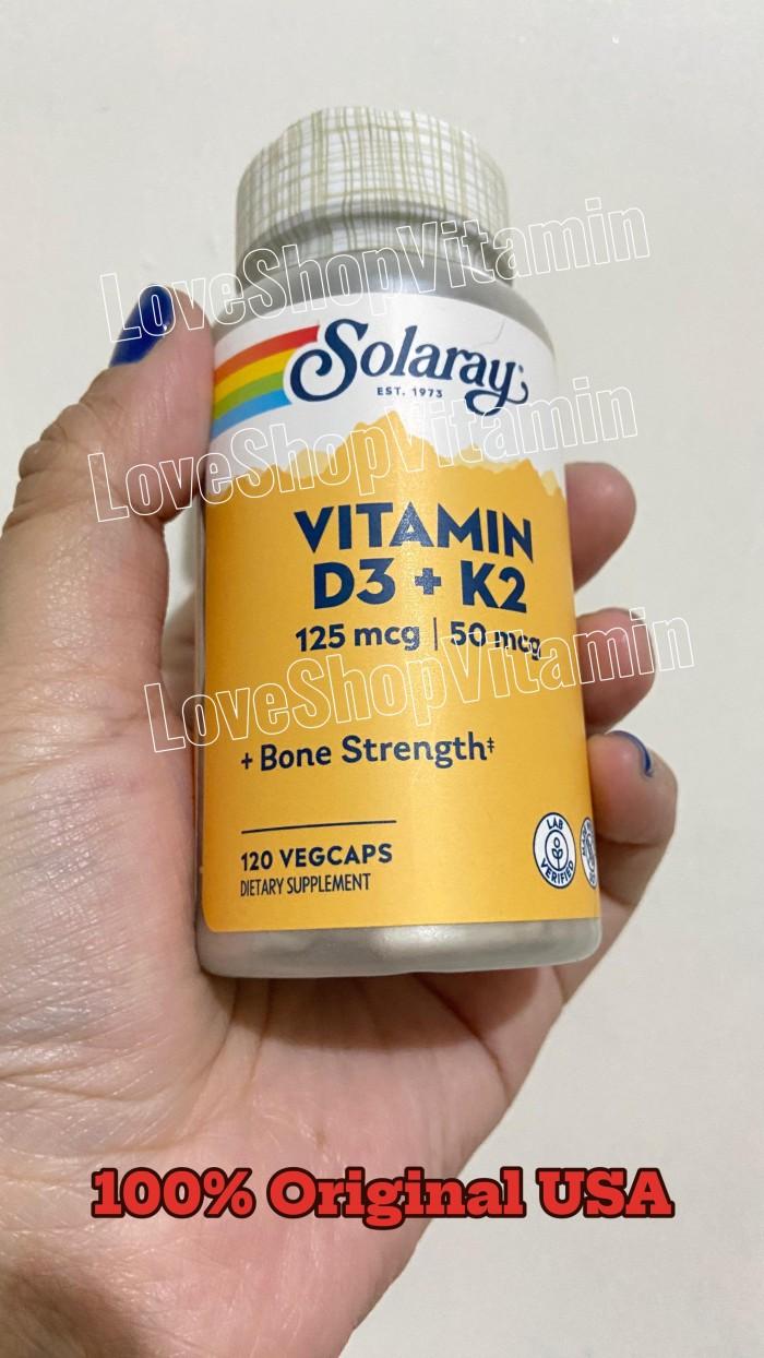 Jual SOLARAY Vitamin D3 + K2 vit d3 5000 iu 100% ORIGINAL USA - 5000 iu ...