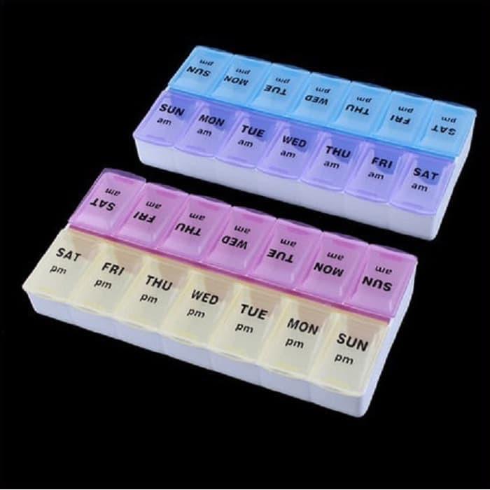 Jual Tempat Obat 2Warna untuk 2Minggu (14 Kotak) KOTAK OBAT TEMPAT ...