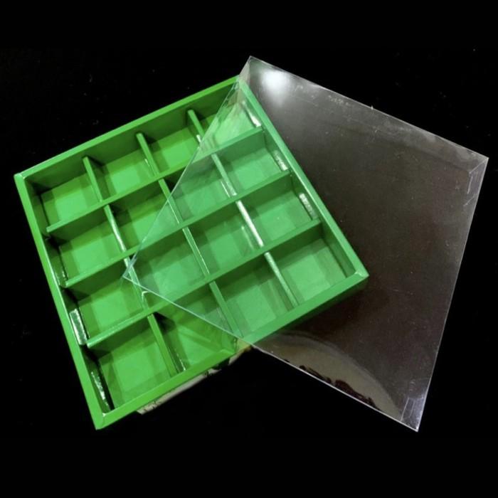 Jual Box Nastar Hijau Dus Sekat 16 Kotak Dus Mika Polos Packaging ...