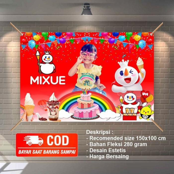 Jual DFG Backdrop/banner/spanduk ulangtahun anak terbaru mixue - Kab ...