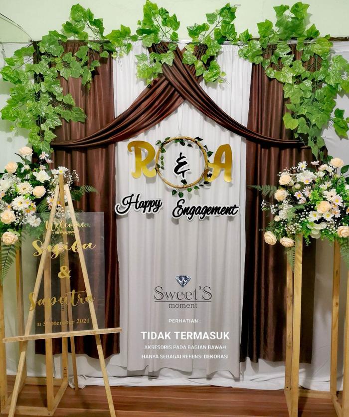 Jual Backdrop Lamaran 1 Set Lengkap Paket Dekorasi Tunangan Wedding ...