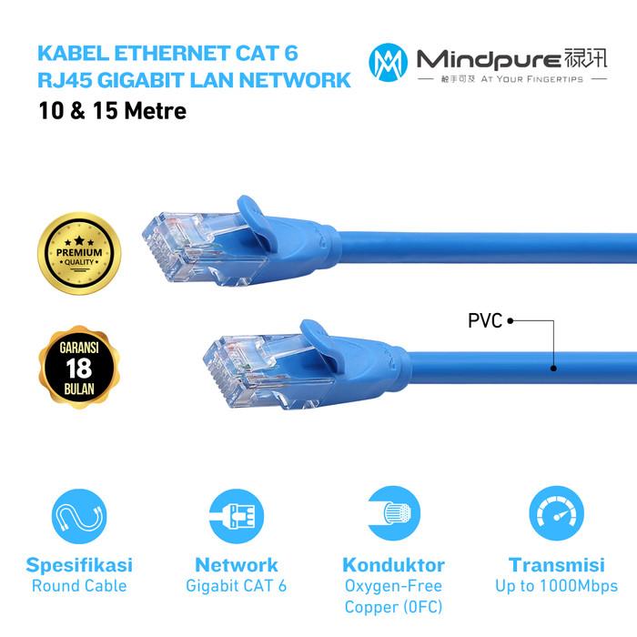 Jual Kabel LAN 1Gbps Ethernet Internet Cat 6 RJ45 10-15M | Cable Cables ...