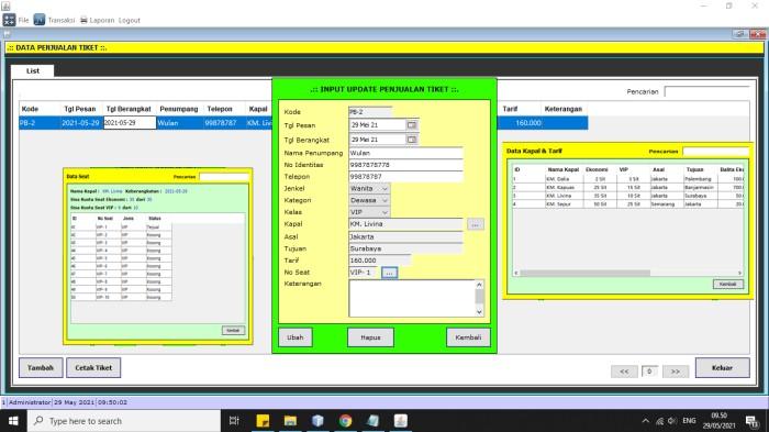 Jual Source Code aplikasi pemesanan tiket kapal laut Java Desktop dan ...