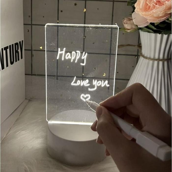Jual Lampu Hias Papan Tulis Akrilik Mini LED Memo Board Warm White ...