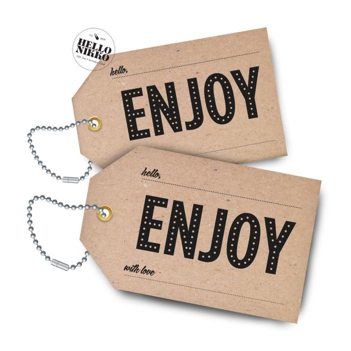 Jual Enjoy Brown Hang Tag Kartu Ucapan Hampers Parcel Box Kardus Hadiah ...