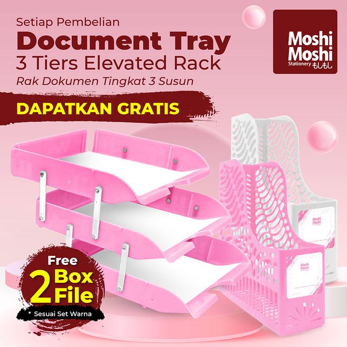 Jual Promo Document Letter Tray Rak Susun Dokumen 3 Tingkat Free 2 File ...