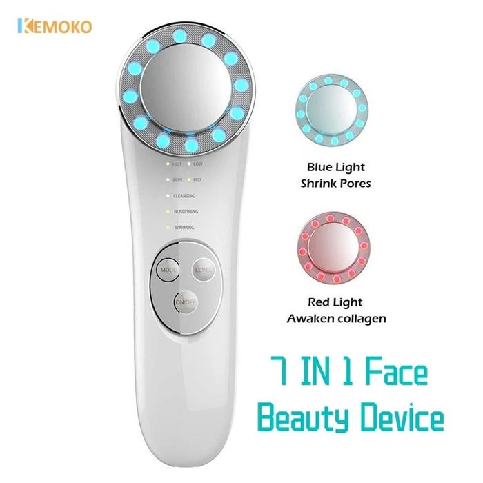 Jual 7 IN 1 Microcurrent Face Beauty Device Lift EMS Eye Massager Face ...