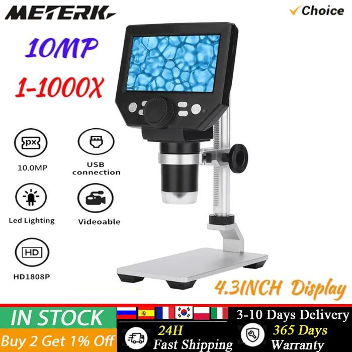 Jual Meterk G1000 Digital Electron Microscope 4.3 Inch Large Base LCD ...