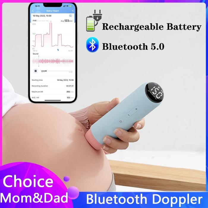 Jual Doppler Fetal Heart Monitor Rechargeable Bluetooth Fetal Heart ...